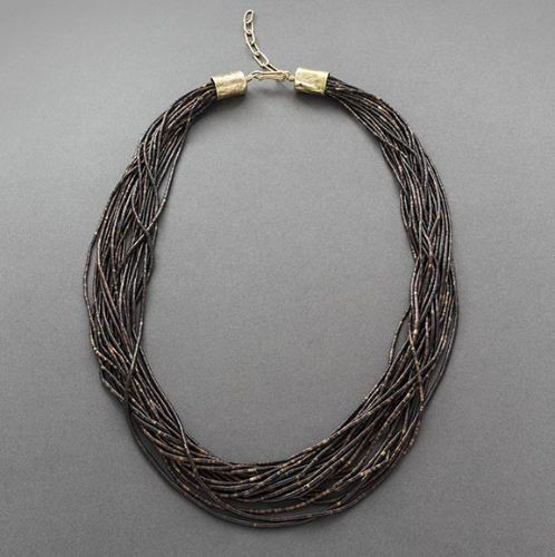 Ray Rosetta Necklace of 20 Strands with Gold Clasp
